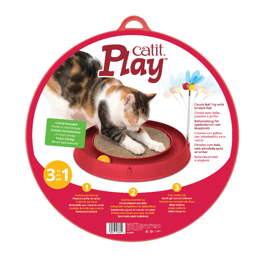 ของเล่นแมว Catit Catit Play 3-in-1 Circuit Ball Toy with Scratch Pad ...